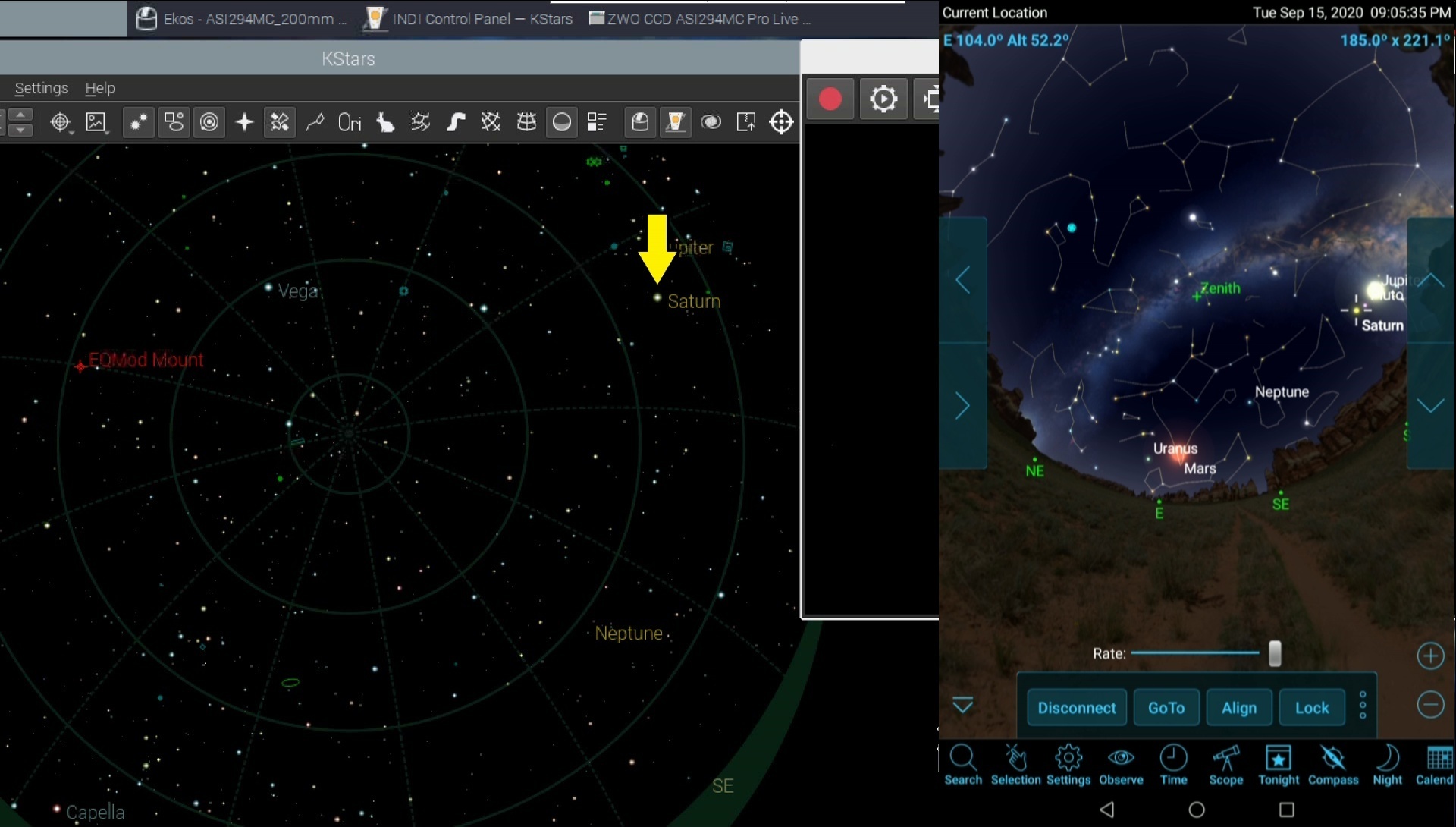 Astroberry で天体撮影 9. Plate SolvingのAZ-GTiマウントでのテスト・ラン - 菜園、PC、そして天文の日々